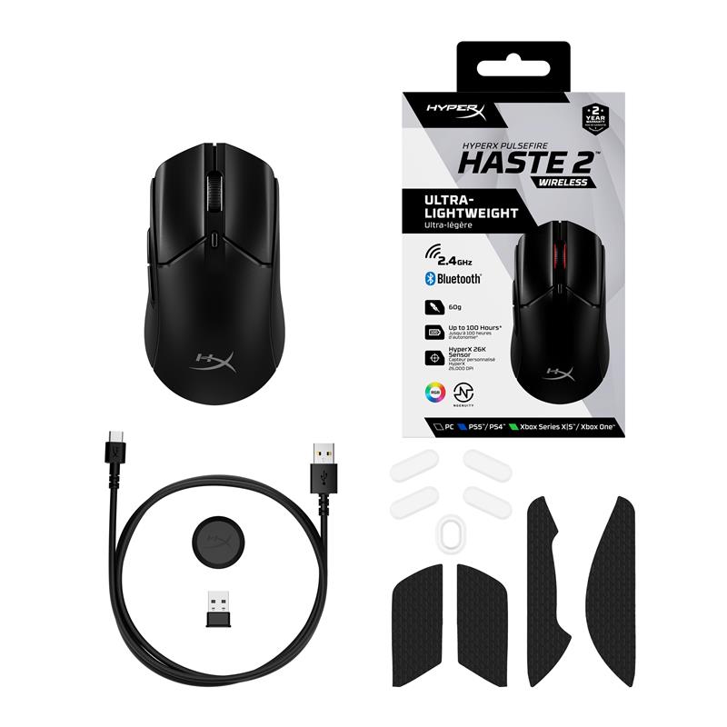 Купити Миша HyperX Pulsefire Haste 2, RGB, USB-A/WL/BT ліцензію в ...